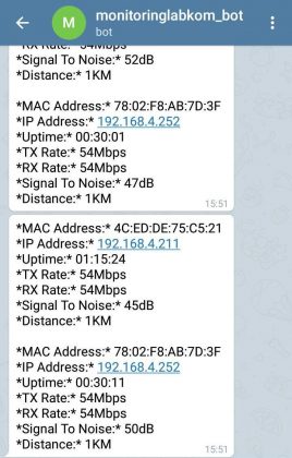 Monitoring Client Wireless di Mikrotik dengan Bot Telegram | Labkom.co.id