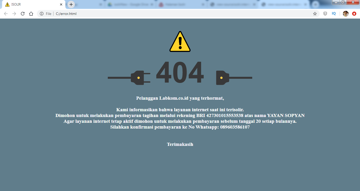 Membuat Halaman ISOLIR untuk Pelanggan PPPoE Bulanan | Labkom.co.id